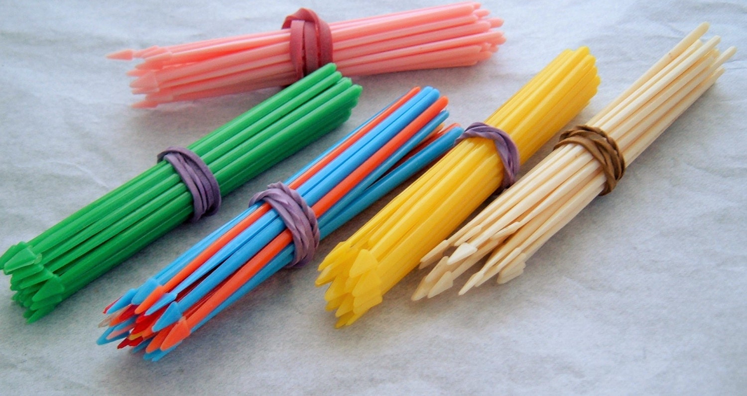 Vintage Plastic Cocktail Sticks Hors D' Oeuvres Sticks Colorful Mix 125 ...