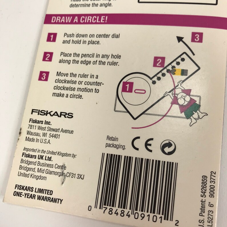 Fiskars Protractor Plus Vintage Four Tools in One USA Number and Shape ...