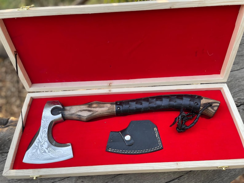 Functional Hand Forged Viking Axe Made With Carbon Steel, Gift for Men ...
