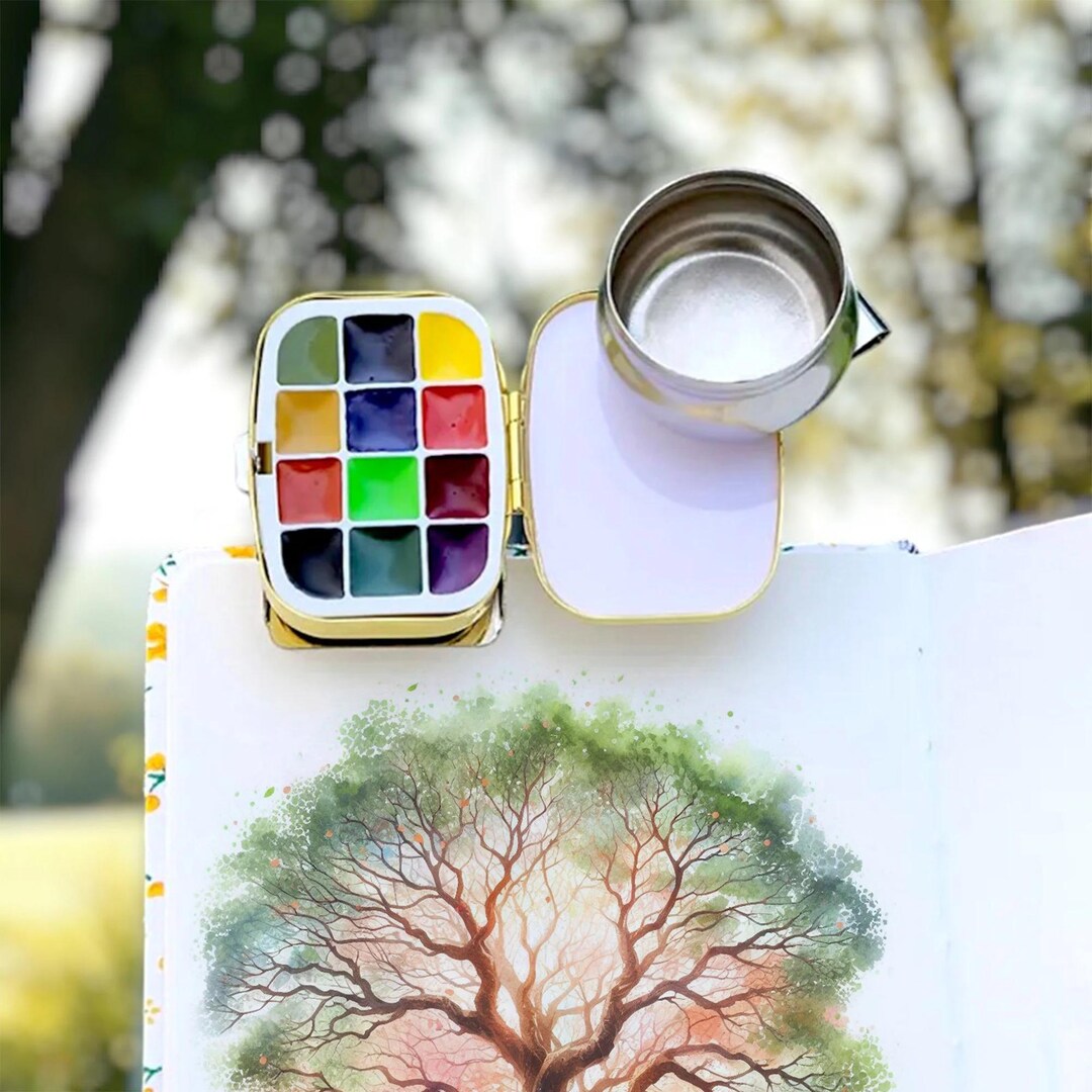 Travel Watercolor Palette, Metal Paint Box Kit, Watercolor Supplies ...