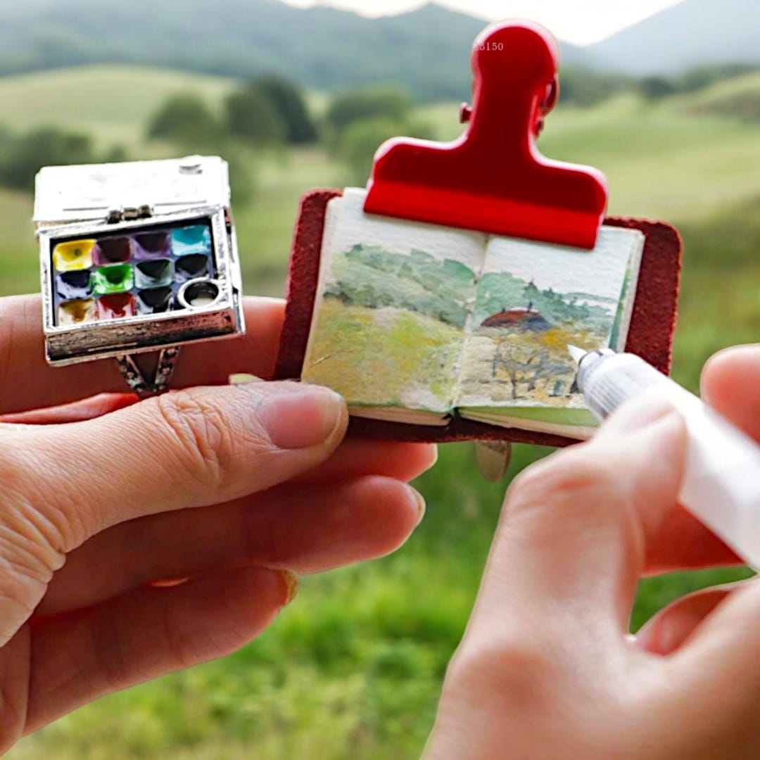 Mini Watercolor Palette, Travel Watercolor Kit, Pocket Watercolor Paint ...