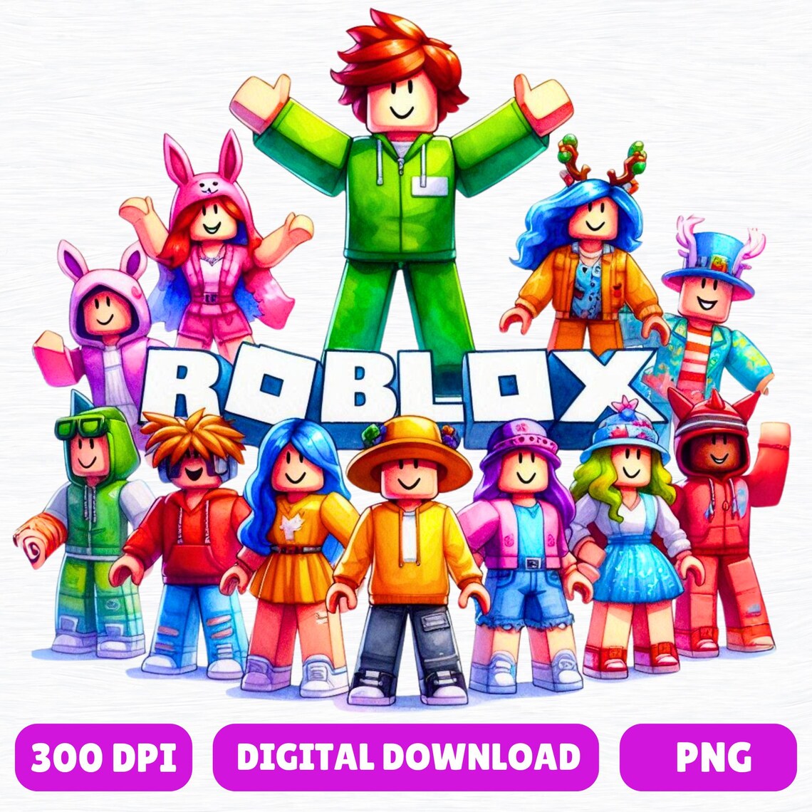 Gaming Character PNG Clipart: Roblox Sublimation Design (digital ...