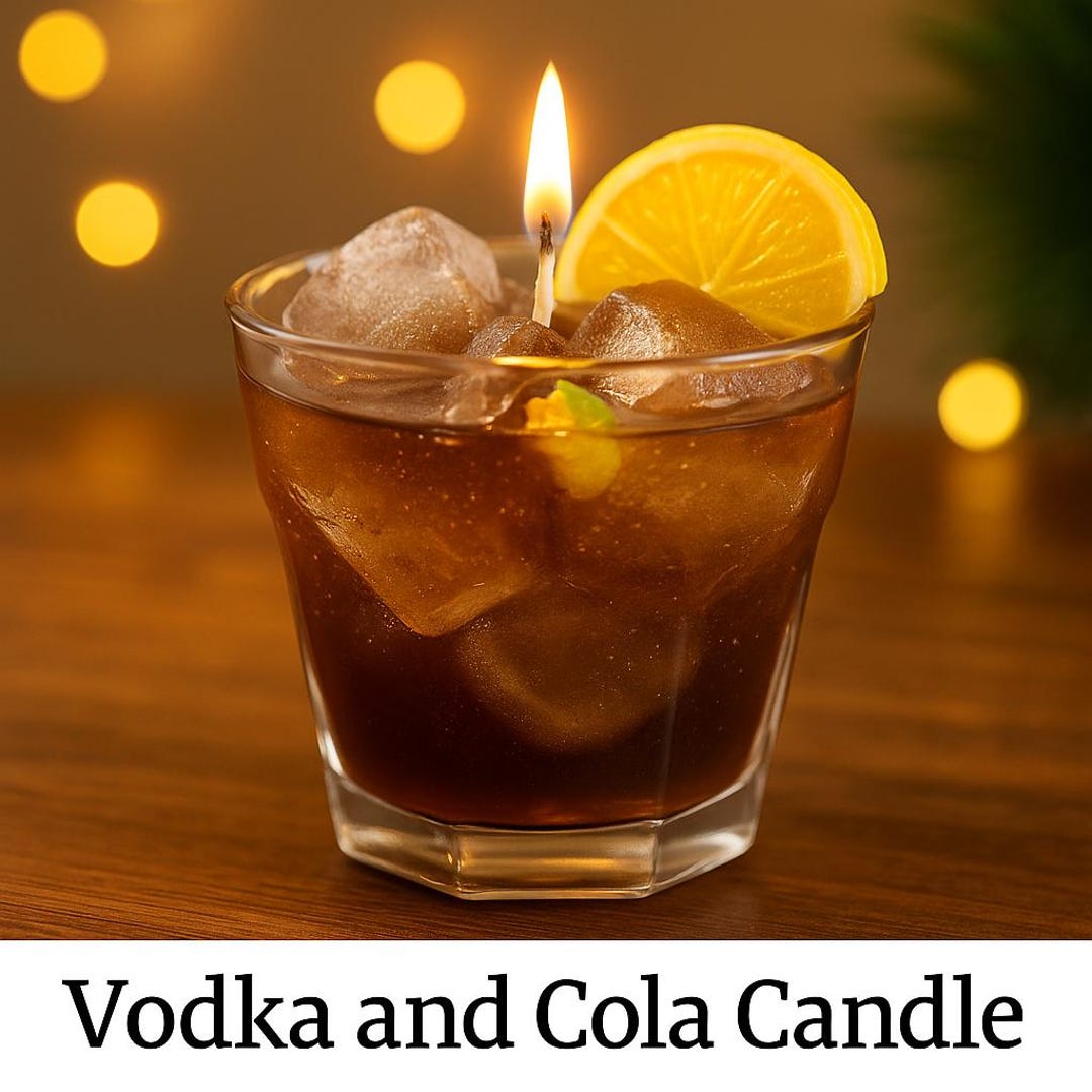 Vodka and Cola Candle – Realistic Drink Candle With Lemon Slice and Ice ...