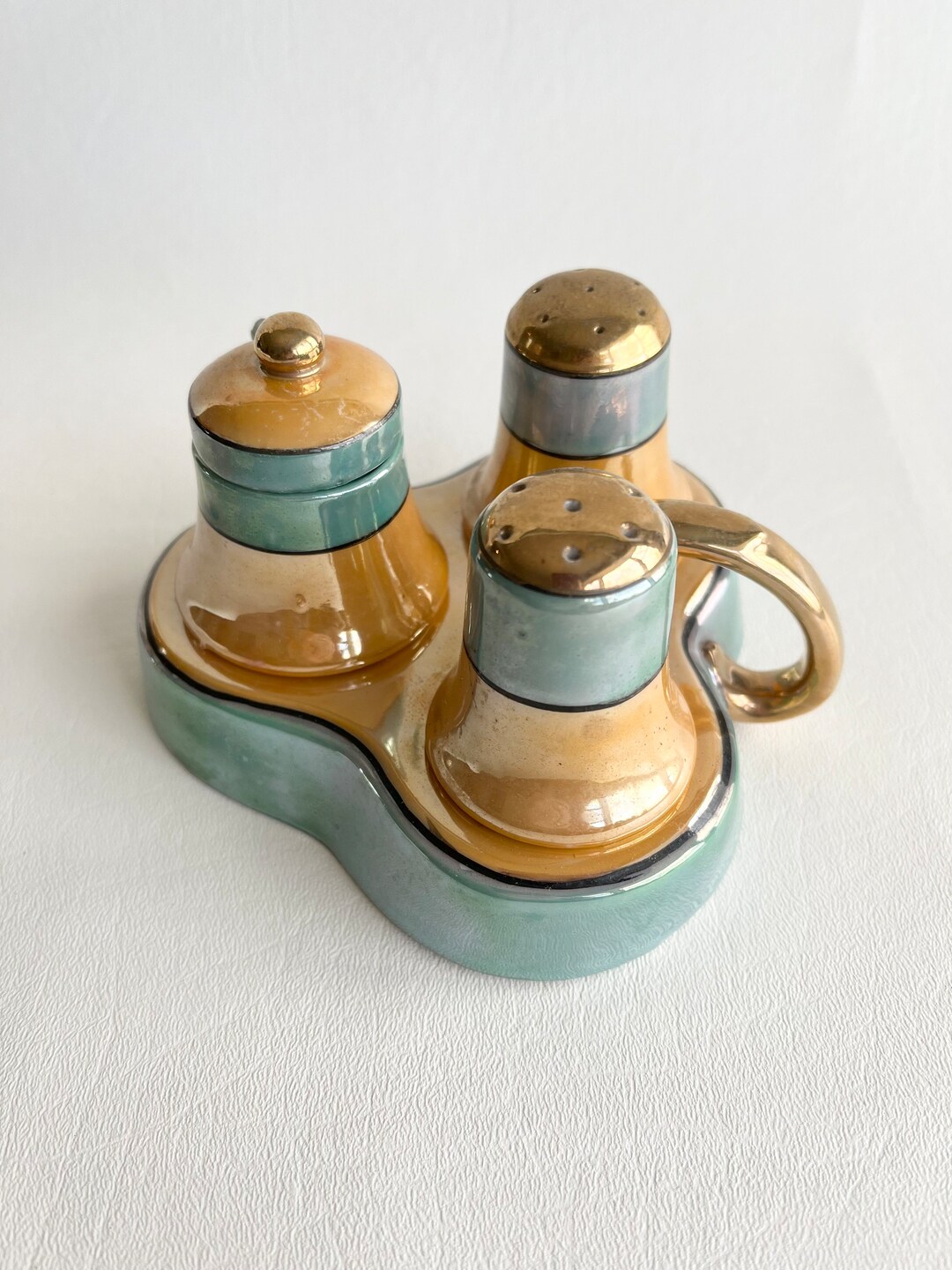 Vintage Nippon Condiment Set, Lustreware, Hand Painted, Nippon Made in ...
