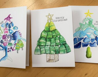 Coastal Christmas Cards - Etsy