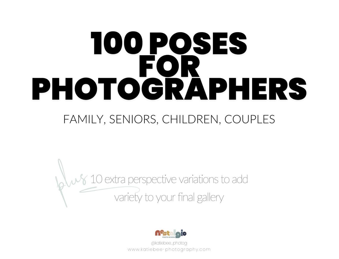 100 Poses for Photographers, Printable Posing Cards (digital Download ...
