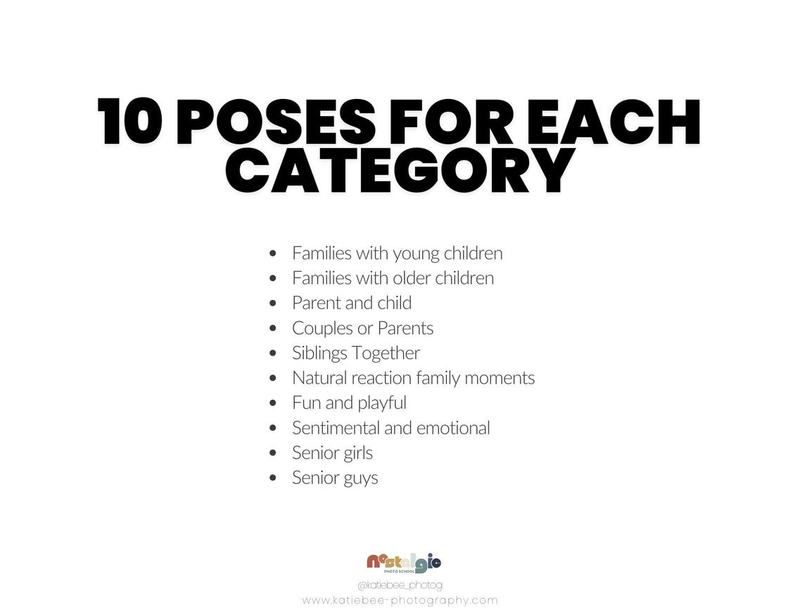 100 Poses for Photographers, Printable Posing Cards (digital Download ...