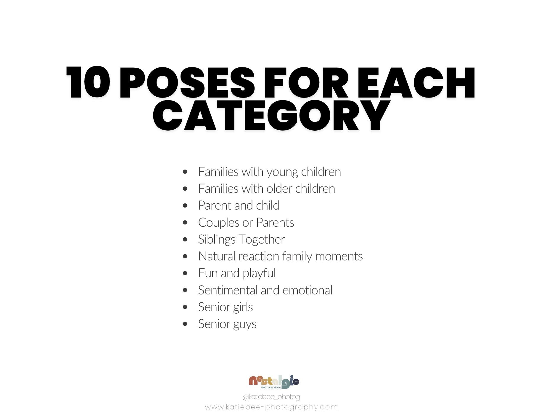 100 Poses for Photographers, Printable Posing Cards (digital Download ...