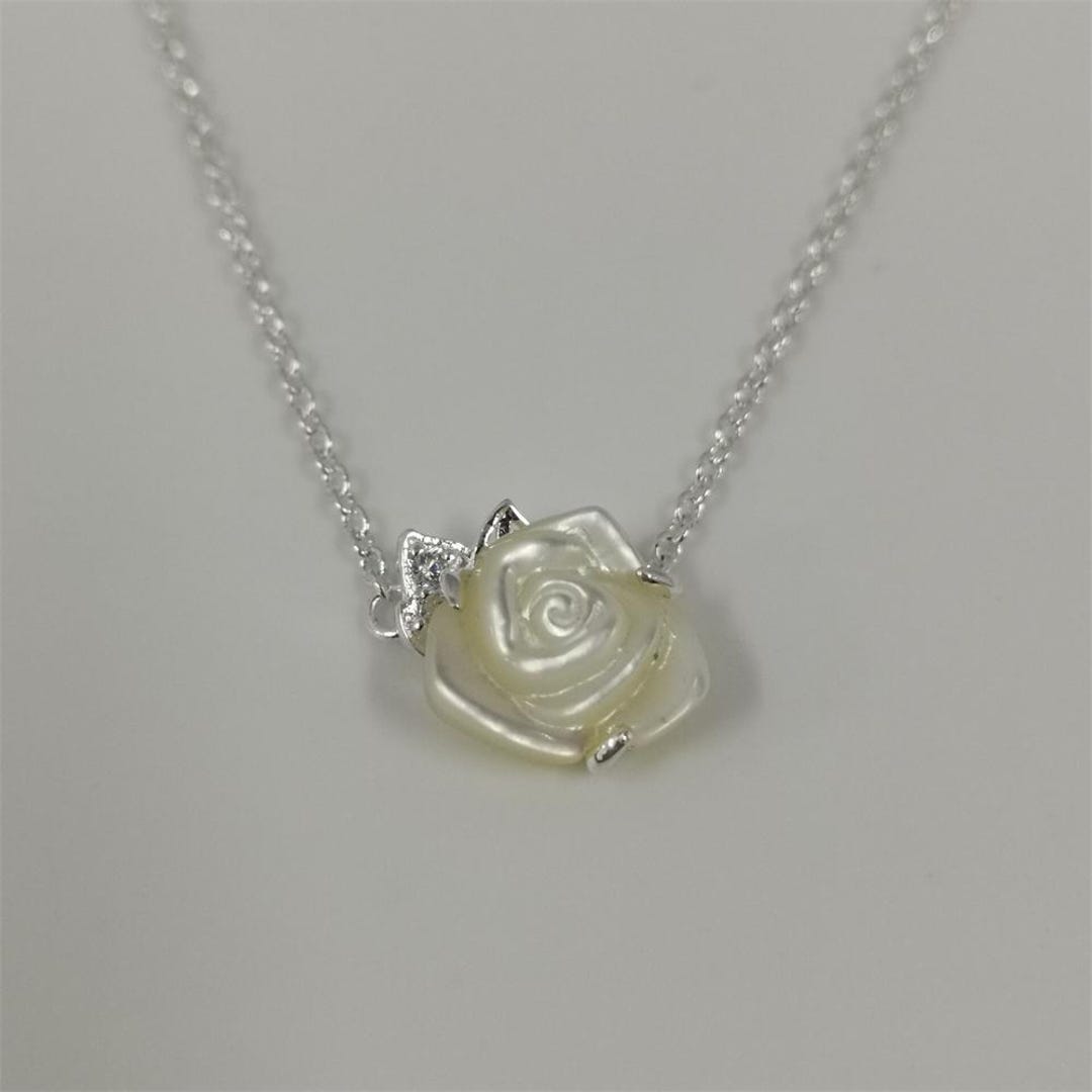 Pandora White Rose in Bloom Collier Necklace - Etsy