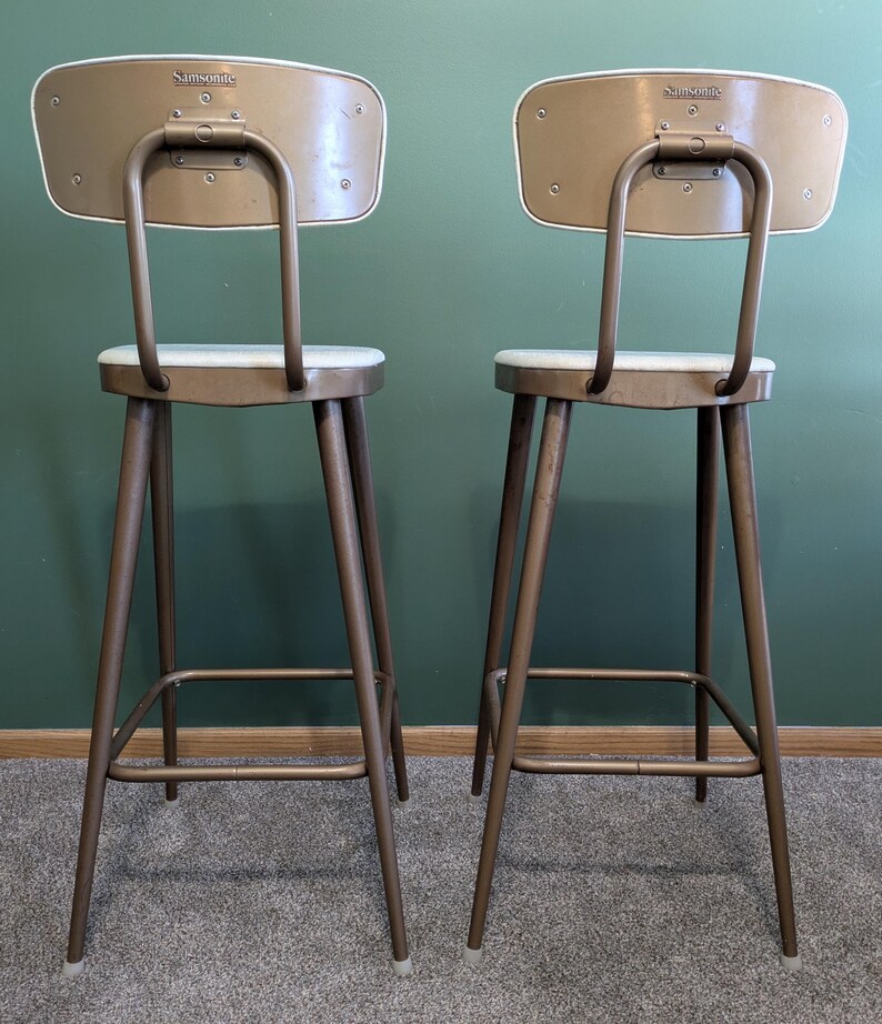 Extremely RARE Pair of Samsonite Shwayder Bros. MCM 50s60s Bar Stools ...