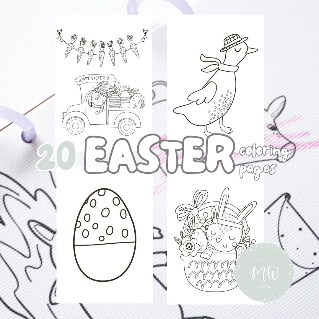 20 Printable Coloring Pages for Kids | Easter Coloring Book | Kids Busy ...