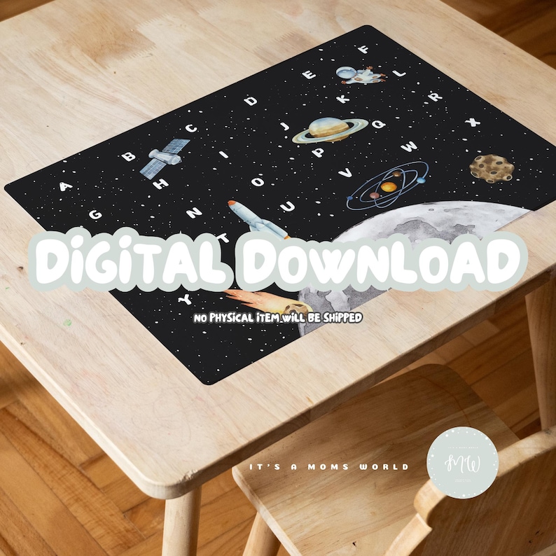 Printable Space Placemat | Educational Placemat | Kids Placemat ...