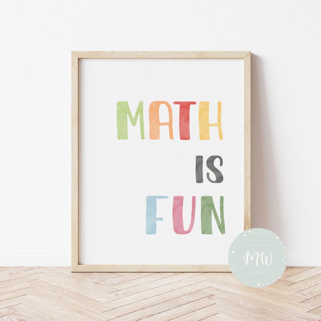 Math is Fun Poster: Kids Educational Wall Art (digital Download) - Etsy