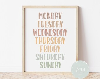 Days of the Week Boho Digital Download - Etsy