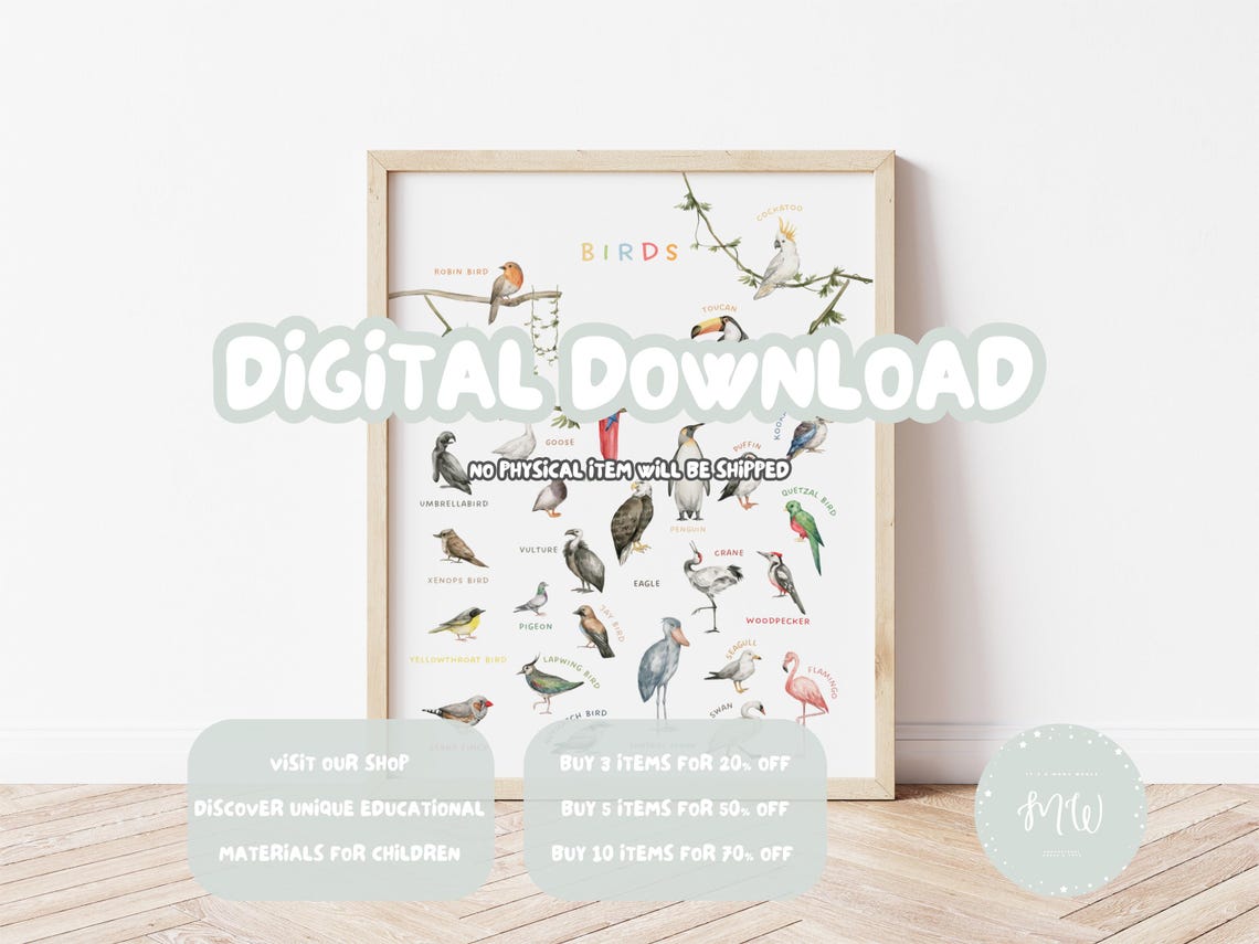 Printable Birds Poster | Wild Animals Poster | Educational Posters ...