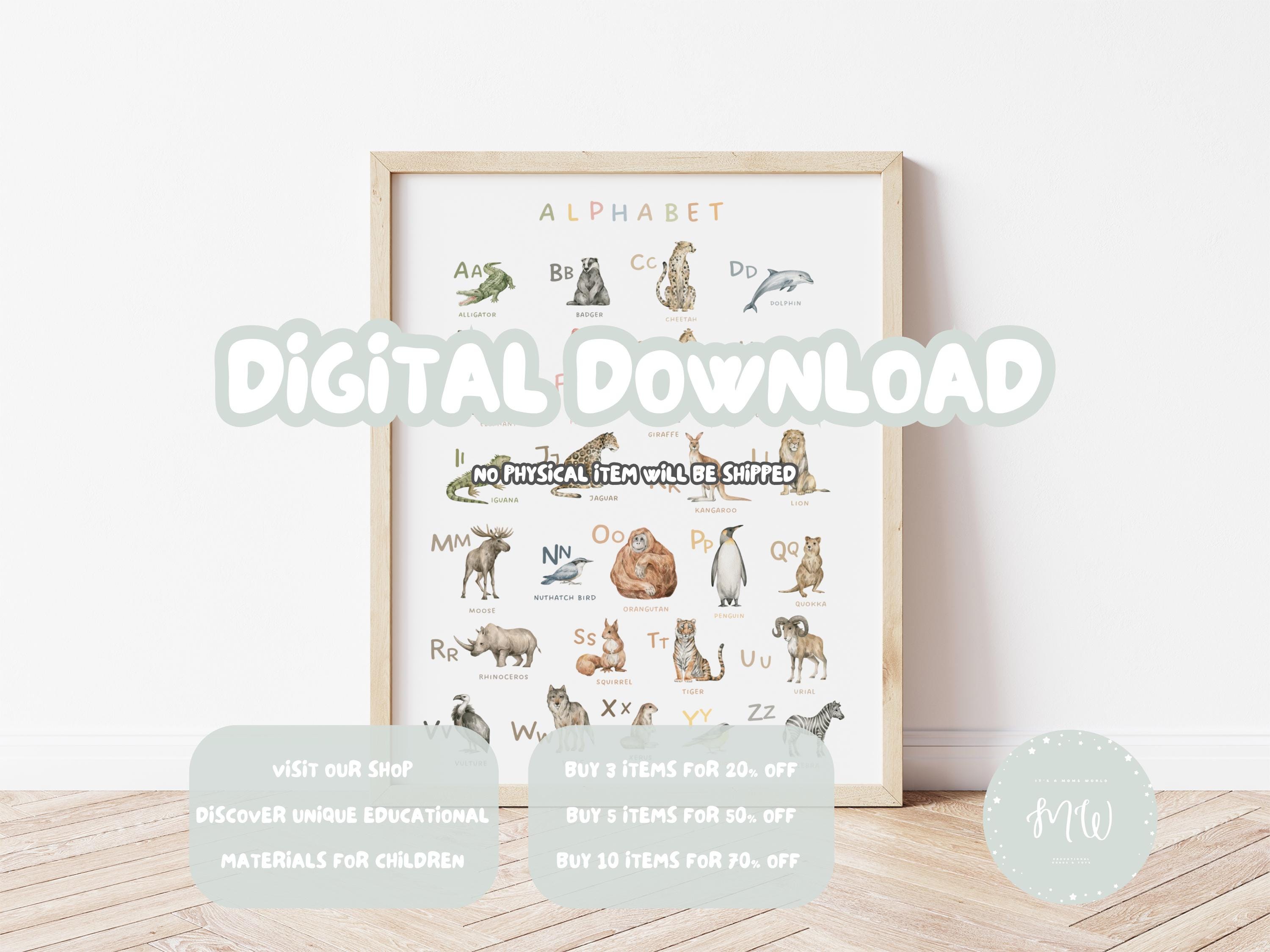 Animal Alphabet Poster: Educational Classroom & Playroom Decor (digital ...