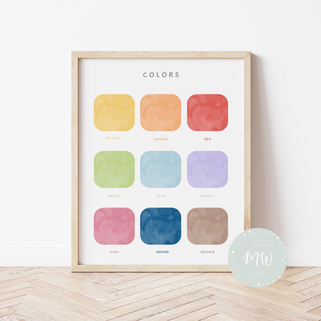 Rainbow Colors Poster: Playroom Classroom Decor (digital Download) - Etsy
