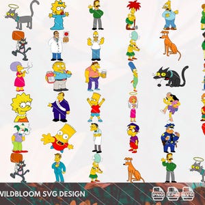 Simp.sons SVG PNG EPS Files Bundle, Simp.sons Layered, Simp.sons Cricut ...