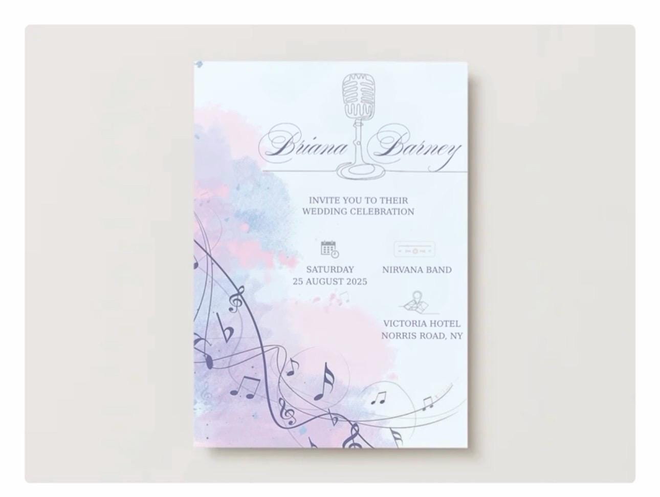 Editable Music Wedding Invitation - Etsy