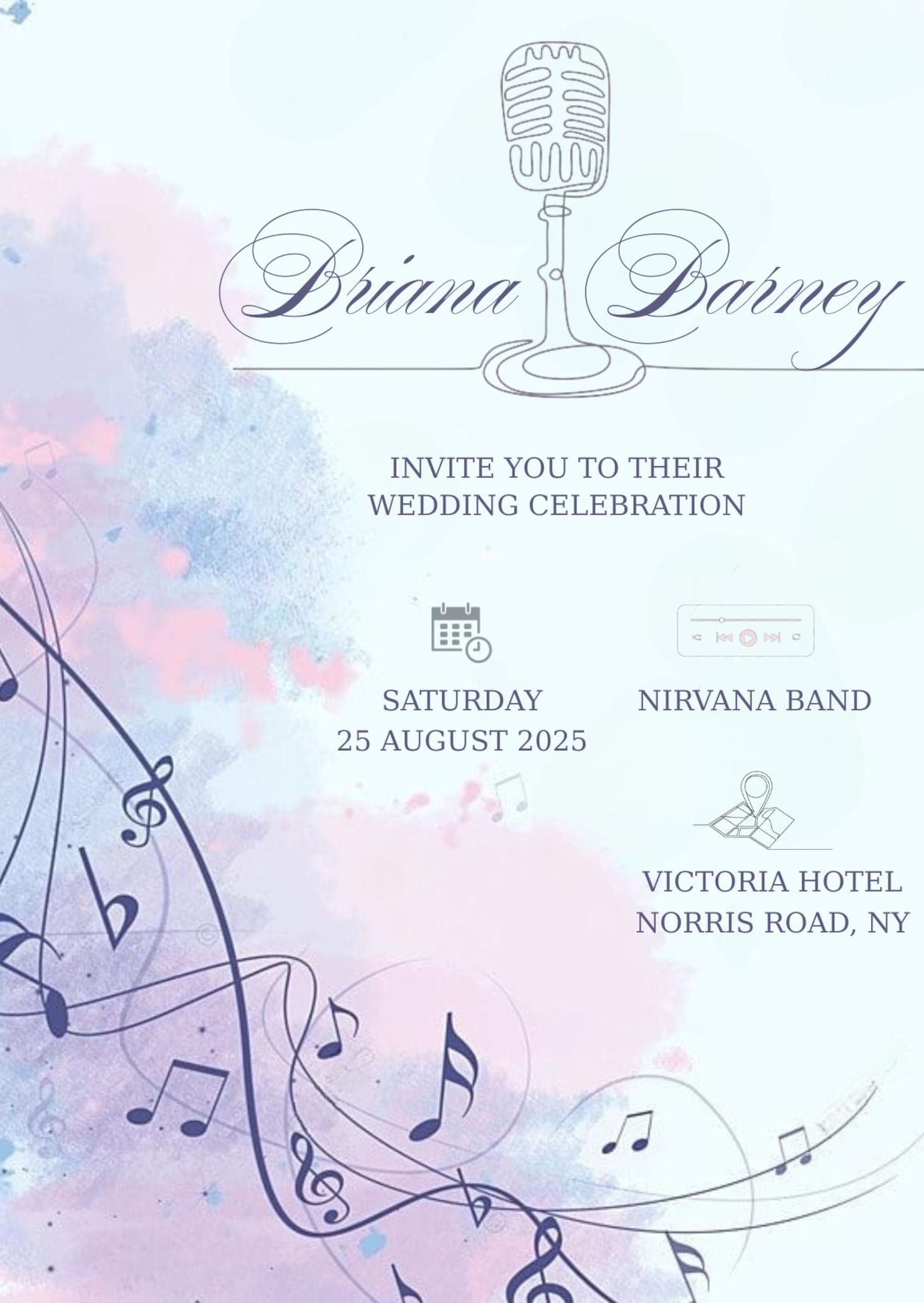 Editable Music Wedding Invitation - Etsy