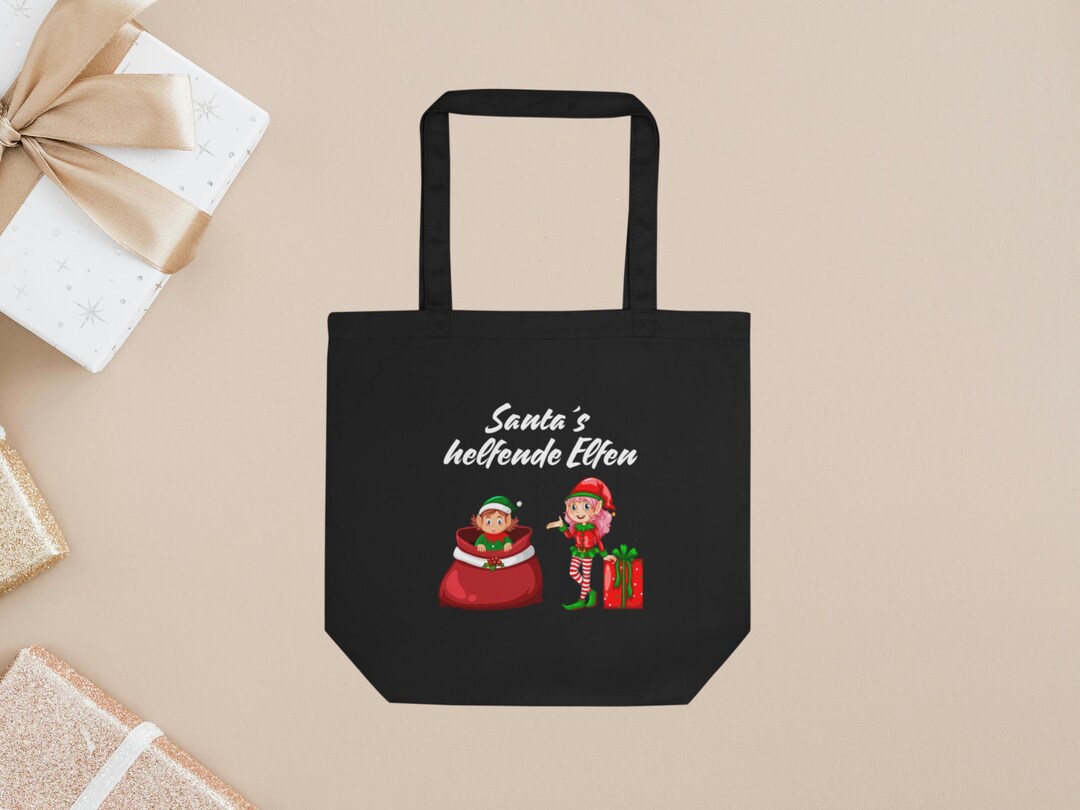 Organic Fabric Bag "santa's Helping Elves" – Sustainable Christmas Bag ...