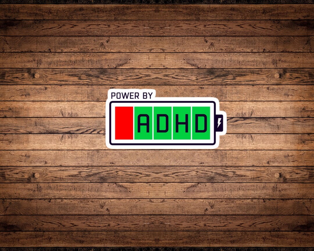 Powered by ADHD Vinyl Sticker | Neurodivergent Pride - Etsy
