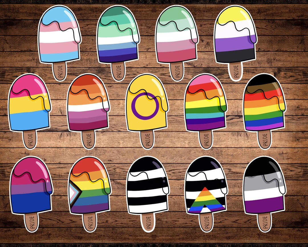 LGBTQ+ Pride Popsicle Vinyl Sticker | Choose Your Pride Flag Design ...