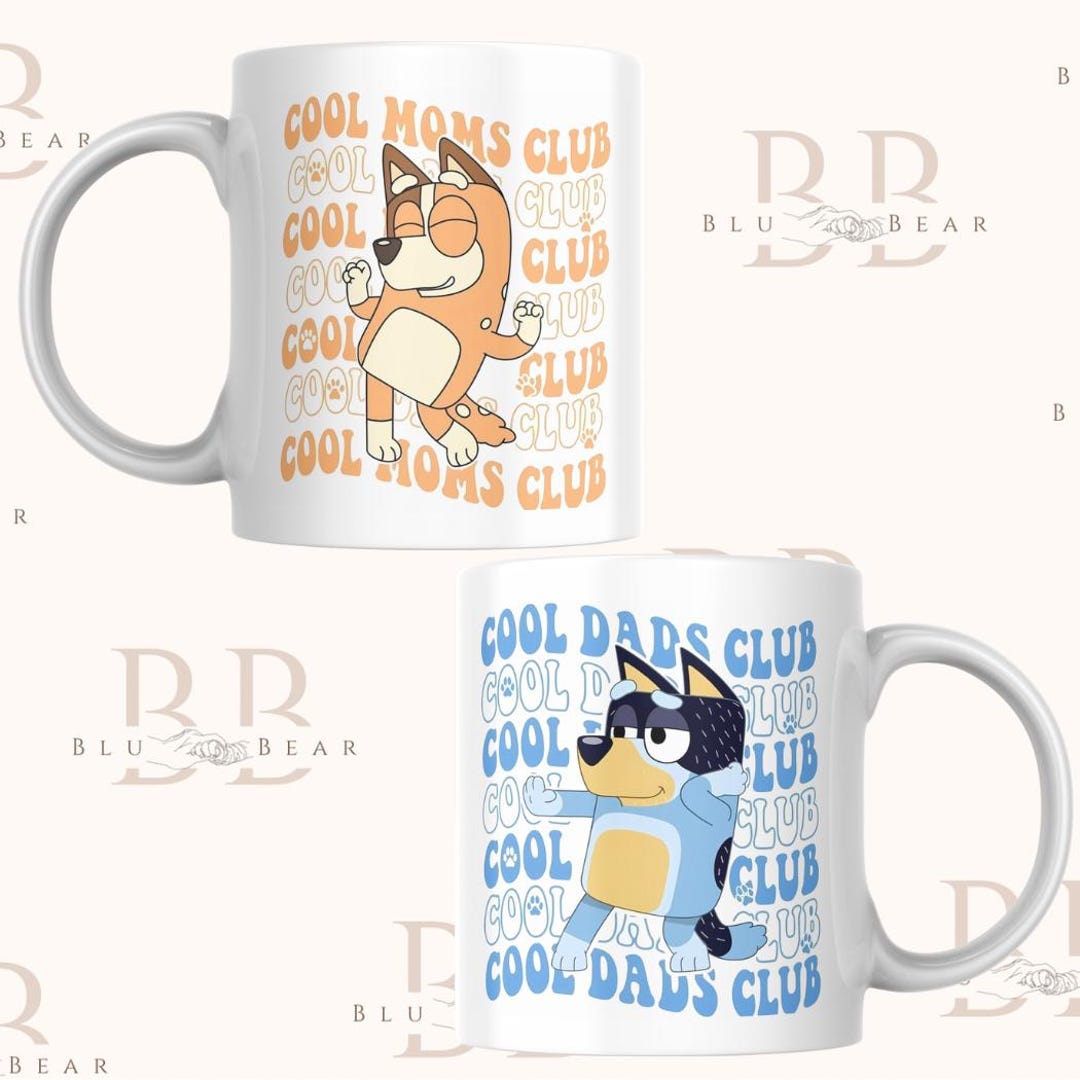 Bluey Mum Bluey Dad Mugs | Bluey Family Matching Mugs for Mum and Dad ...