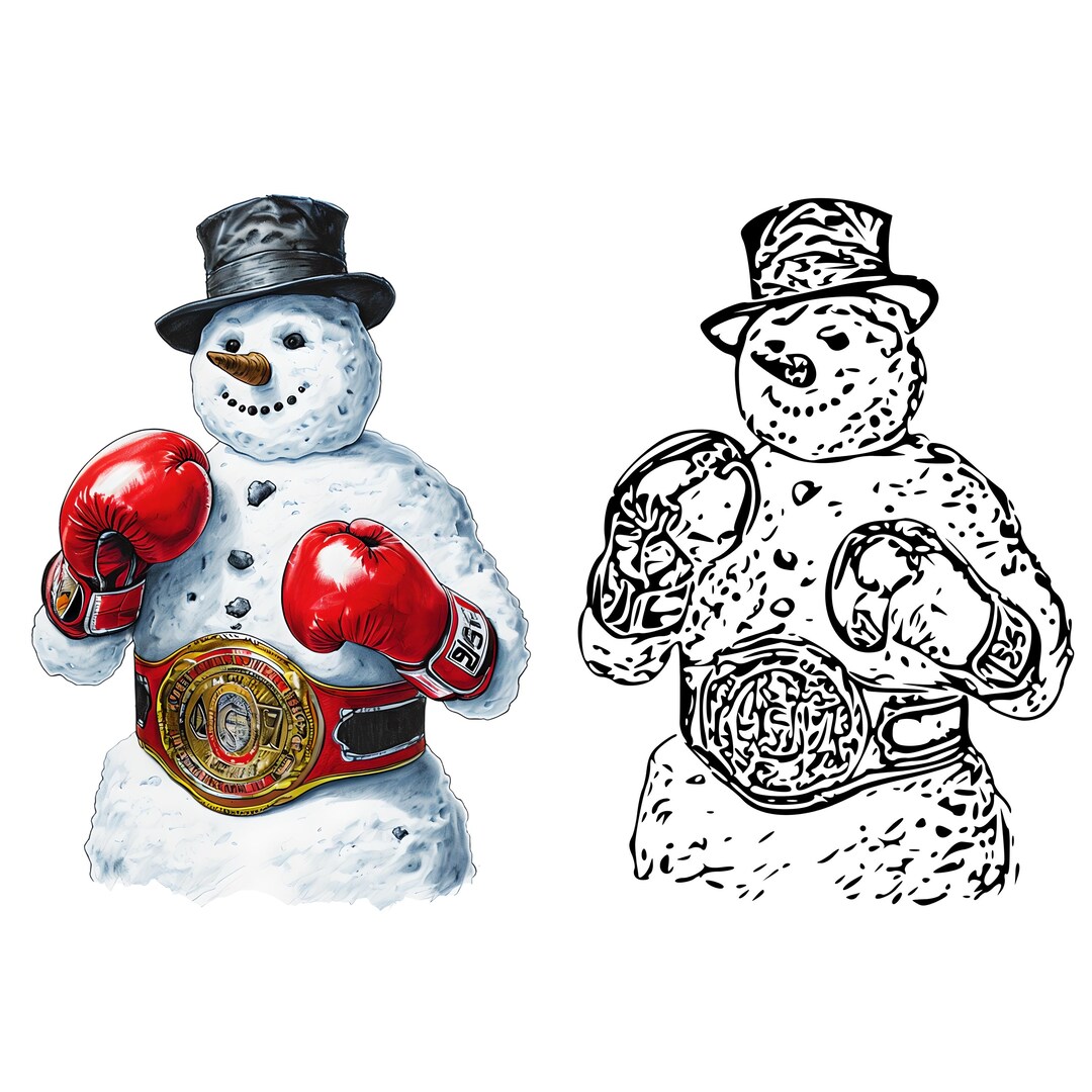 Snowman SVG & PNG for Sublimation Boxing Poster Snowman Artwork Snow ...