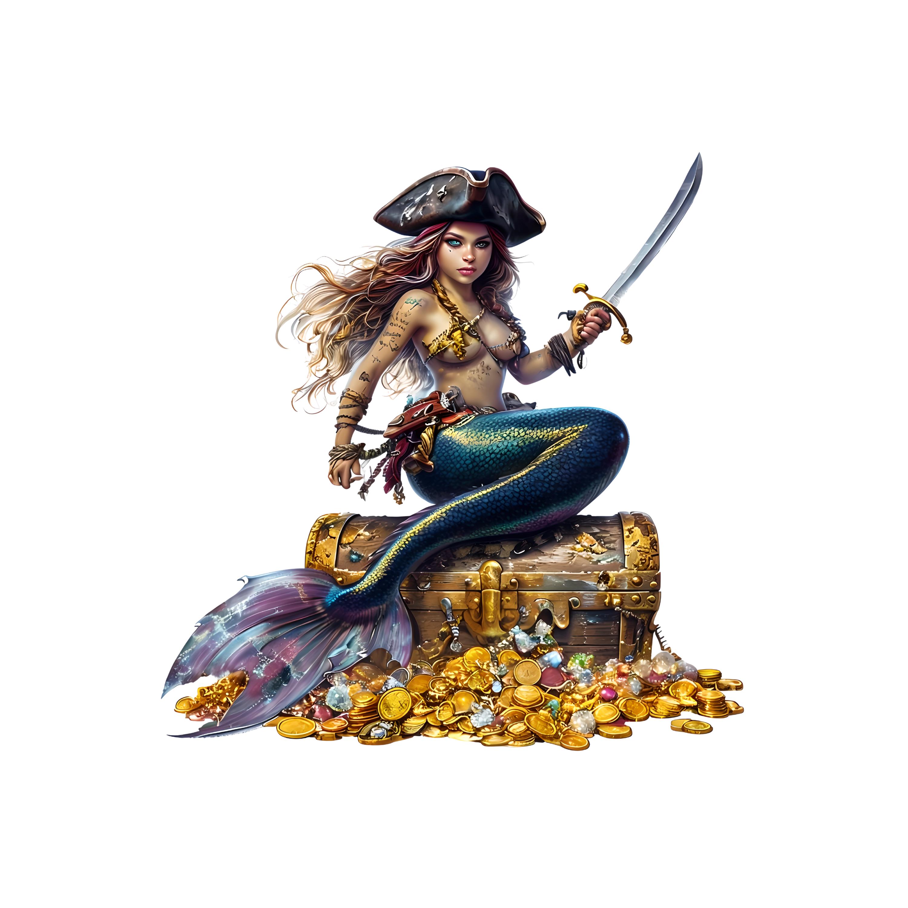 Mermaid SVG & PNG for Sublimation Pirate SVG Clipart Loot Art - Etsy