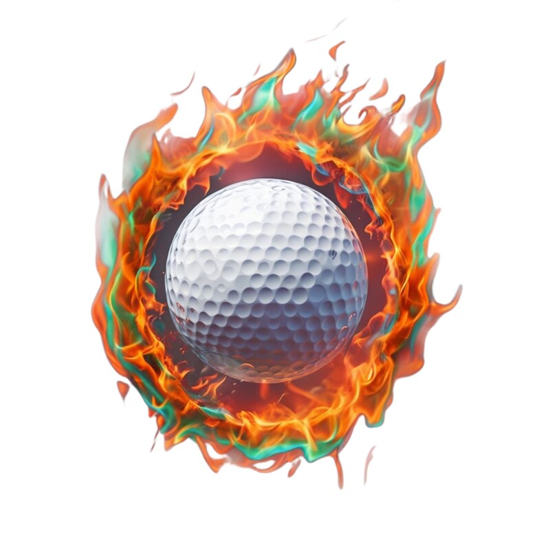 Golf SVG & PNG for Sublimation Fun Golf Ball SVG Clipart Fire Flame ...