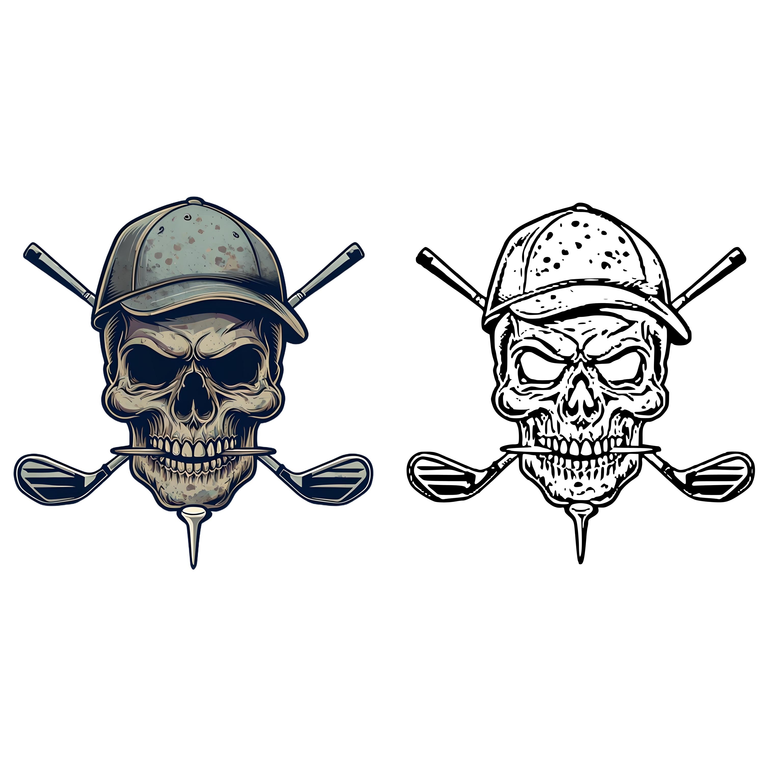 Golf SVG & PNG for Sublimation Skull Golfer Artwork Poster Art Golf ...