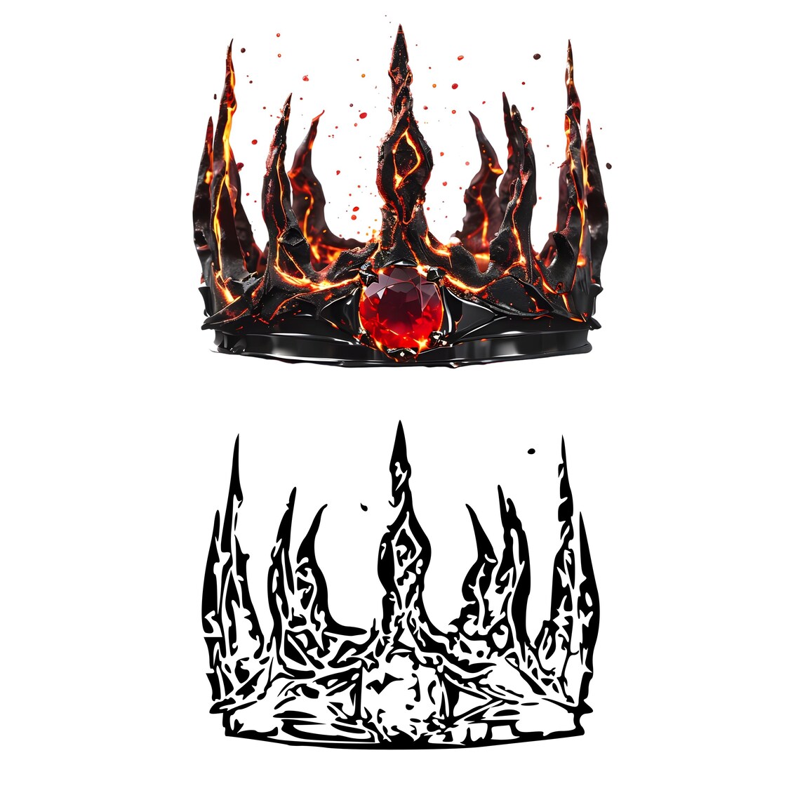 Fire Crown SVG & PNG for Sublimation Clipart King Queen Art Print Ruby ...