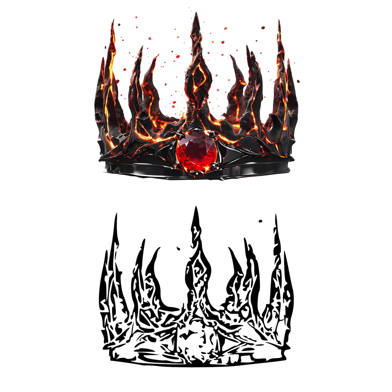 Fire Crown SVG & PNG for Sublimation Clipart King Queen Art Print Ruby ...