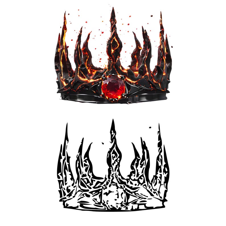 Fire Crown SVG & PNG for Sublimation Clipart King Queen Art Print Ruby ...
