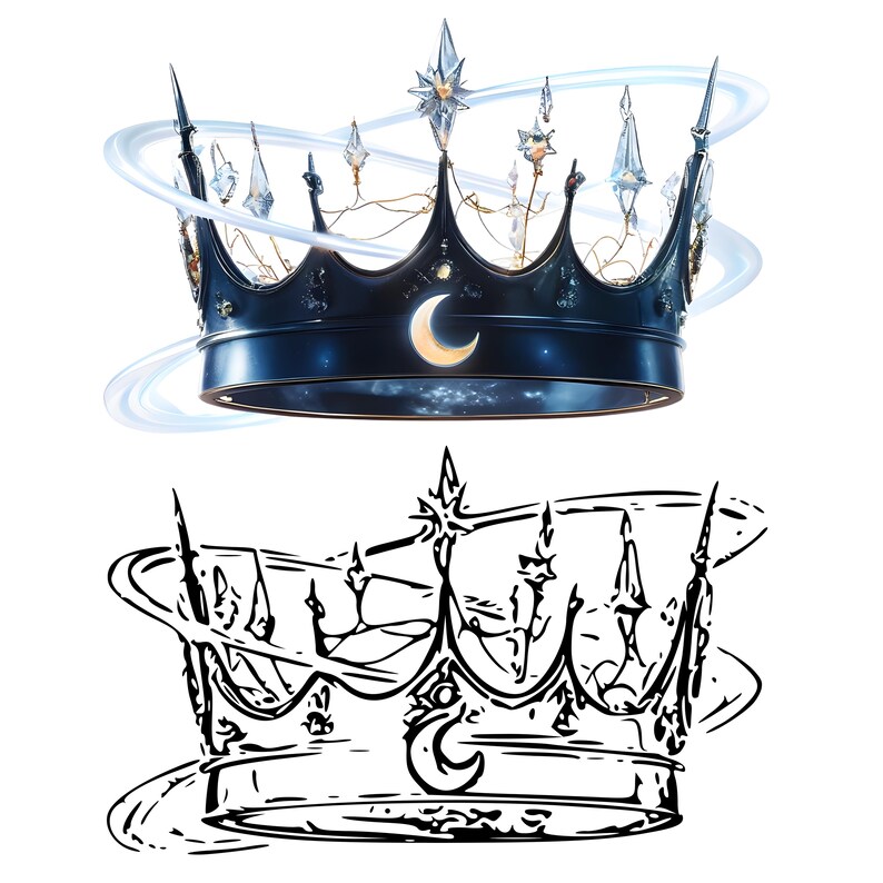 Futuristic Crown SVG & PNG for Sublimation King Queen Crown Clipart ...