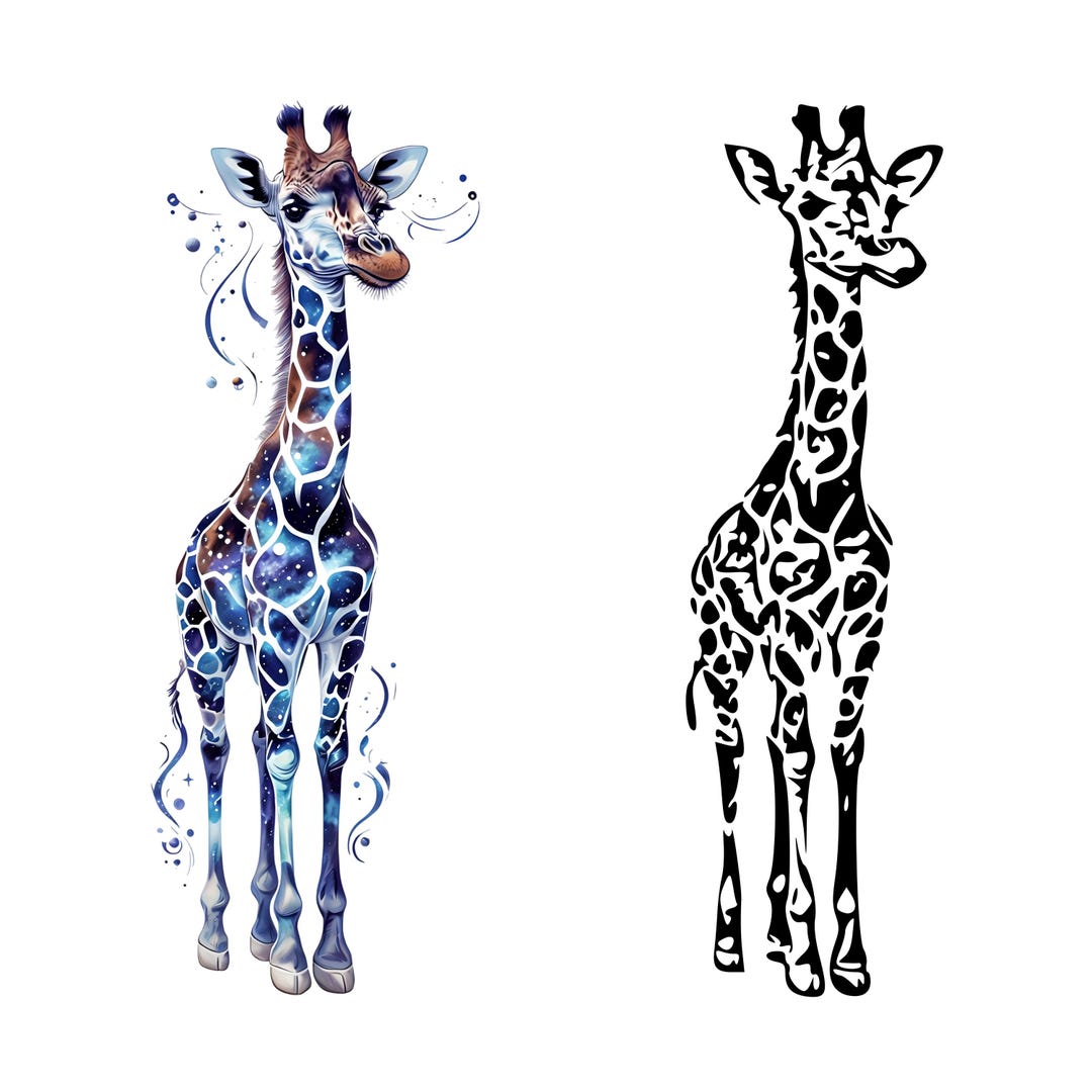 Jirafa SVG y PNG para sublimación. Imágenes prediseñadas de jirafa ...