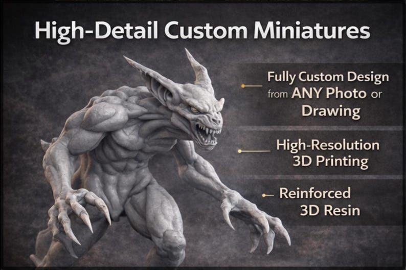 Custom Miniature From Photo or Drawing | Personalised 3D Printed ...