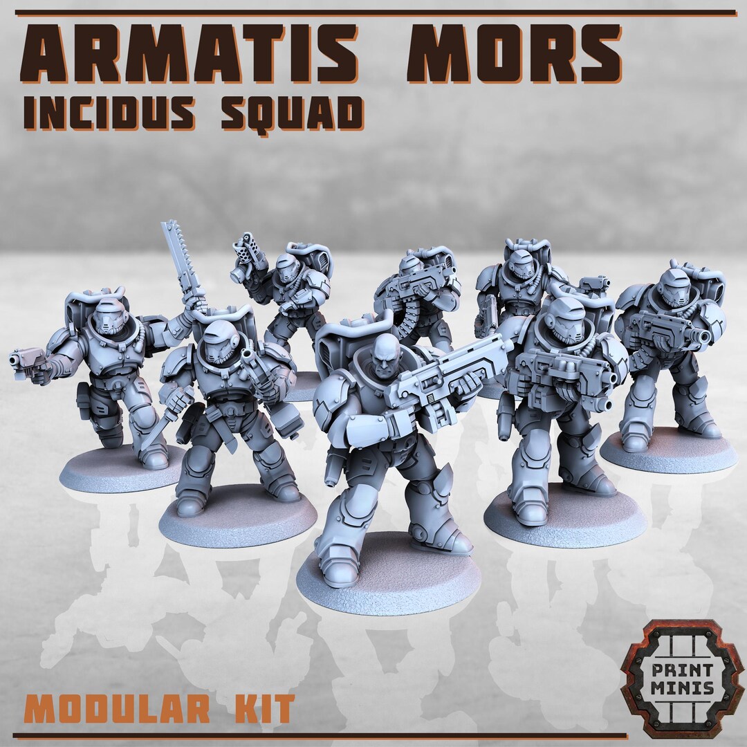Armatis Mors Warriors Incidus Squad - Print Minis - Tabletop Wargaming ...