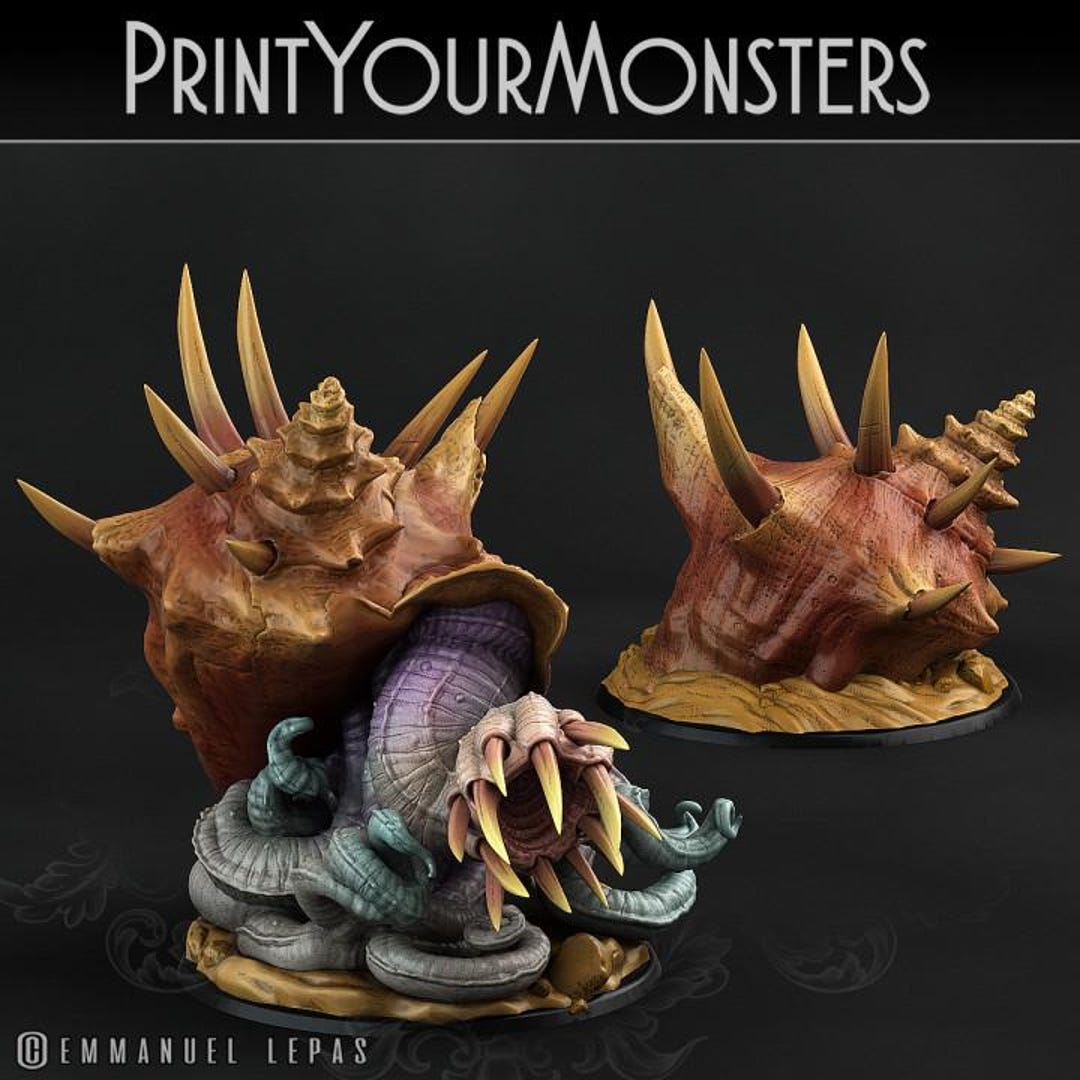 Assassin Octopus and Crown of Thorns Shell | Print Your Monster | Mini ...