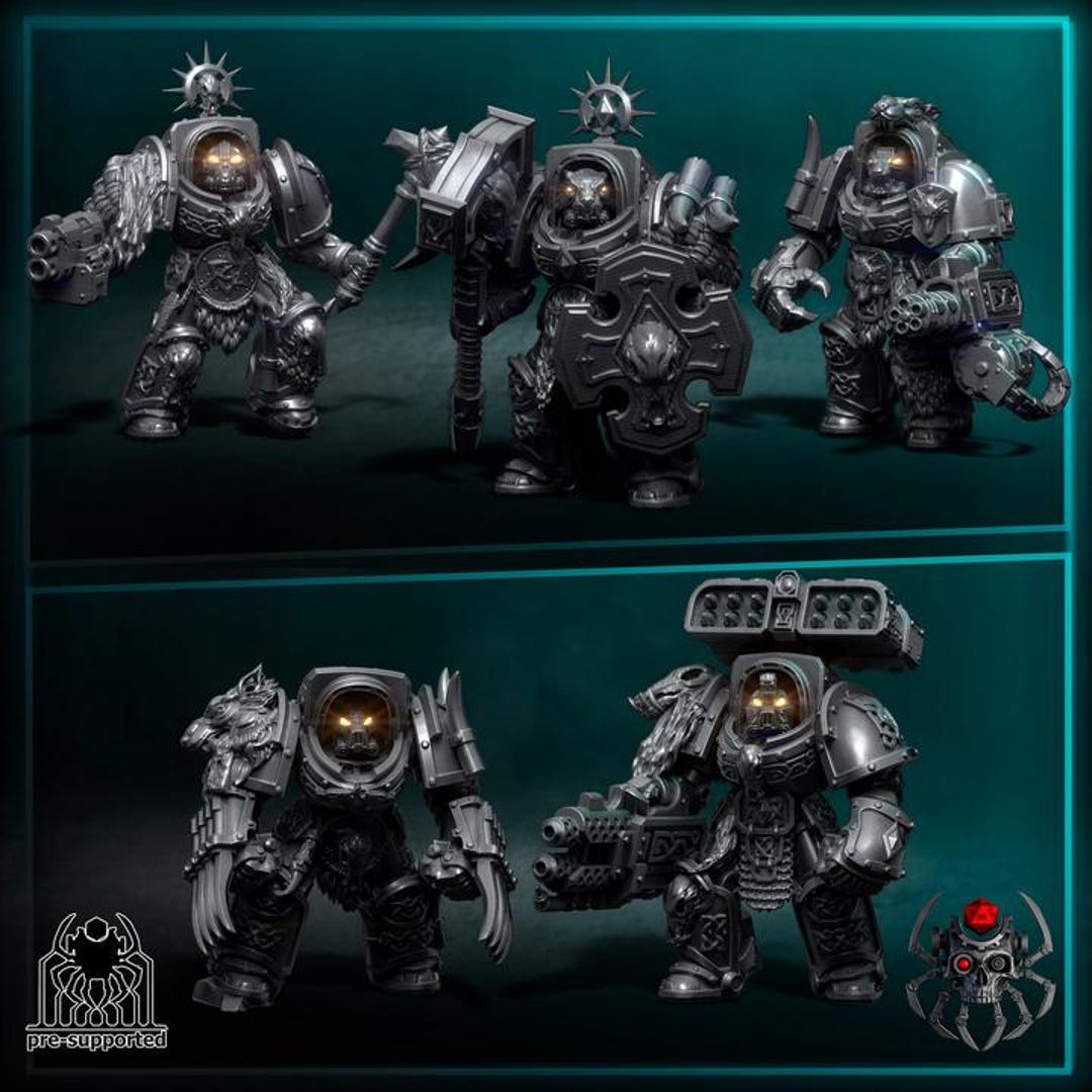 Sons of the Storm Heavy Armor Squad - Eight Legs Miniatures -tabletop ...