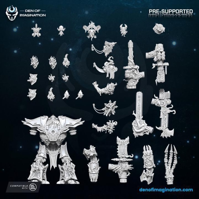 Chaos Titan Infernal Mech Knight - Wildmesh - Sci-fi Grimdark Character ...