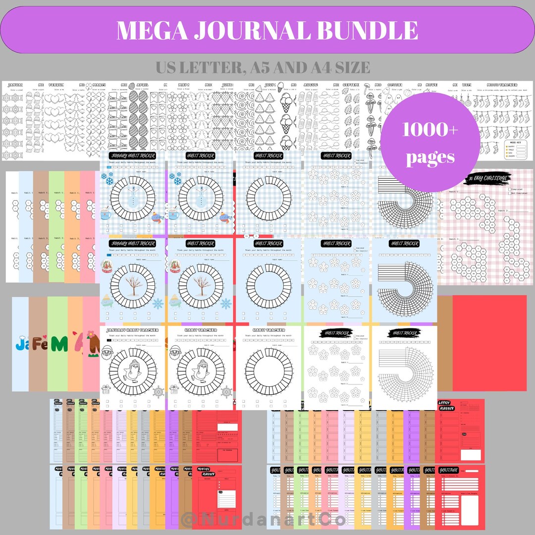2026 Printable Mega Bullet Journal Bundle: 1000+ Pages With Yearly ...