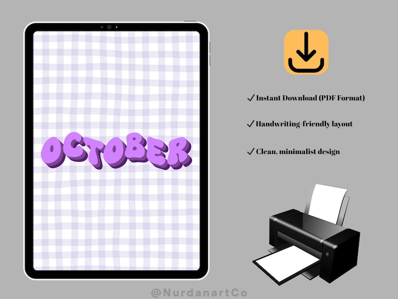 2026 October Journal | Autumn Planner PDF | Simple Monthly Planner With ...