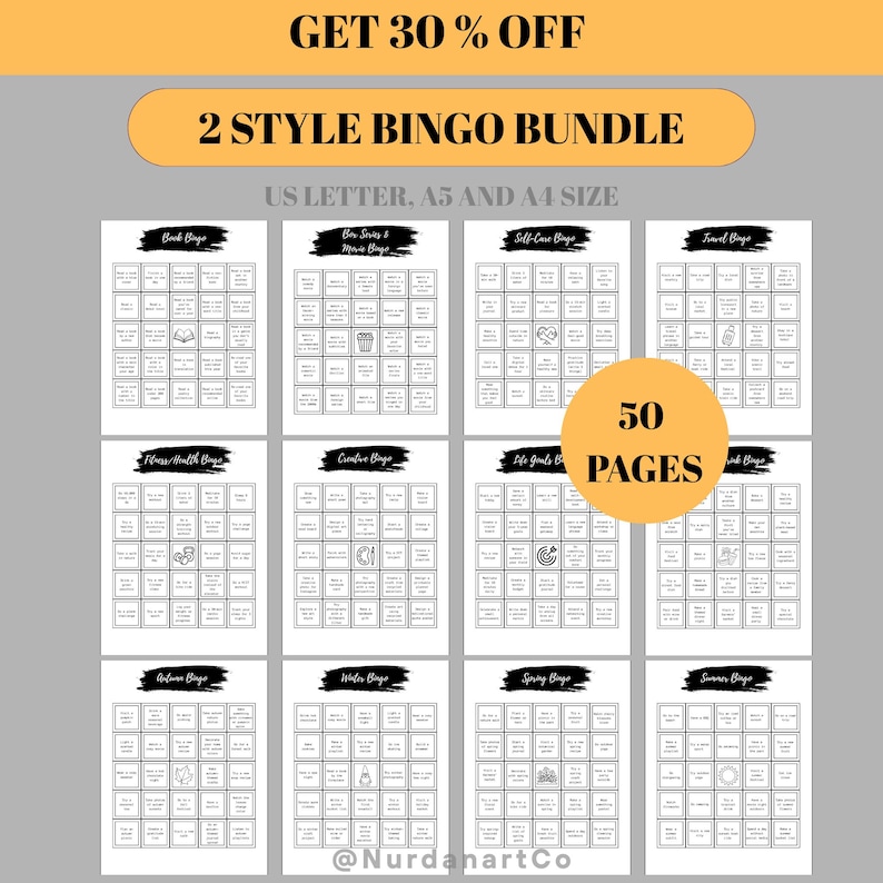 Bingo Card Bundle Printable 2026, Winter Bingo, Seasonal Bingo, Book ...