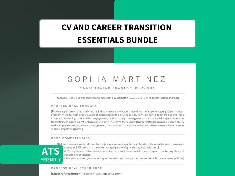ATS Resume Template, ATS Friendly Resume Template, Professional Resume ...