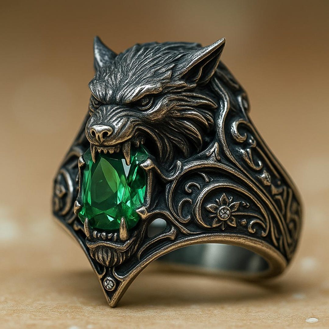 Halloween Vintage Werewolf Head Ring: Fierce Beast Halloween Jewelry - Etsy