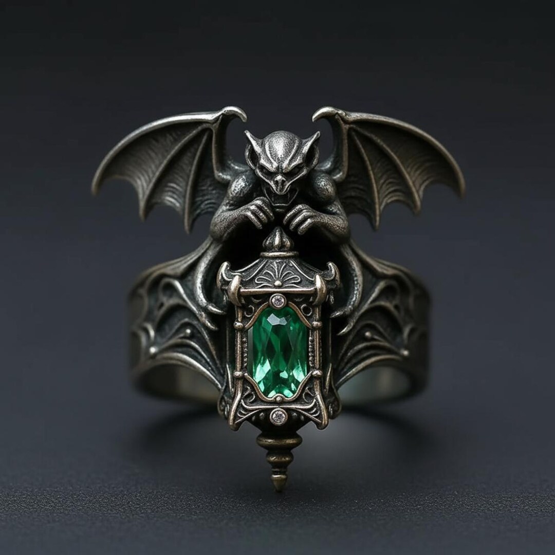 Halloween Gargoyle Lantern Ring: Vintage Halloween Fantasy Jewelry - Etsy