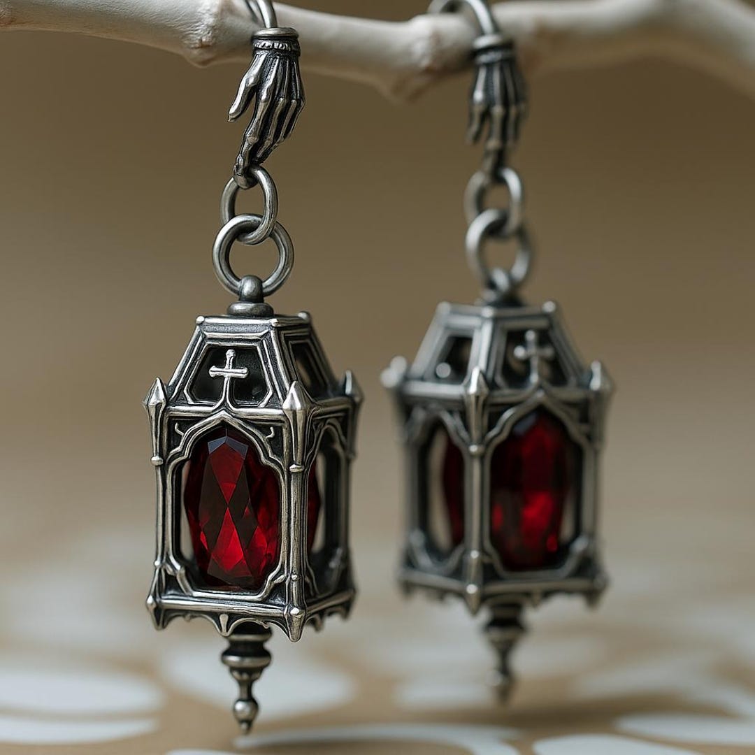 Halloween Gothic Lantern Dangle Earrings: Vintage Halloween Horror ...