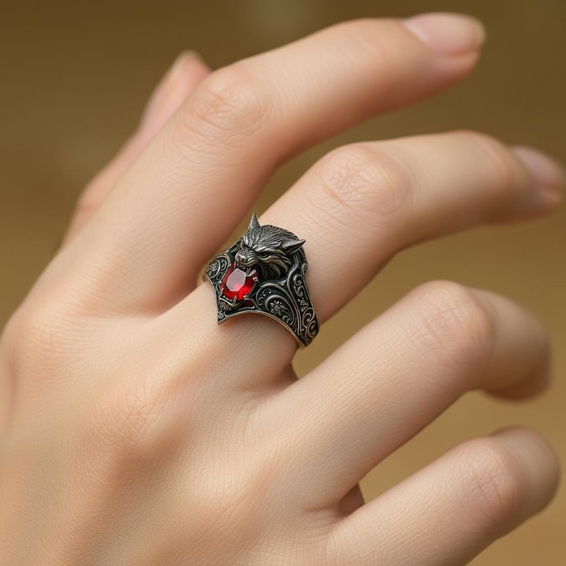 Halloween Vintage Werewolf Head Ring: Fierce Beast Halloween Jewelry - Etsy